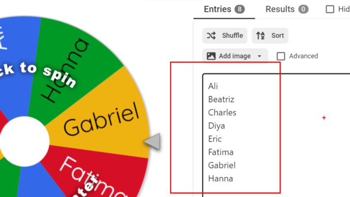 Wheel of names